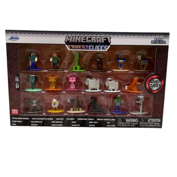 Minecraft | Toys | Minecraft Caves Cliffs Series 8 Die Cast Nano Metal ...